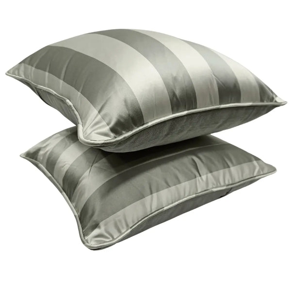 Gray striped pillow covers (16×16, Set of 2)
