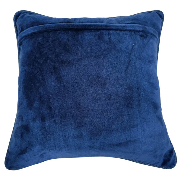 Blue patchwork pillow covers (16×16, Set of 2)