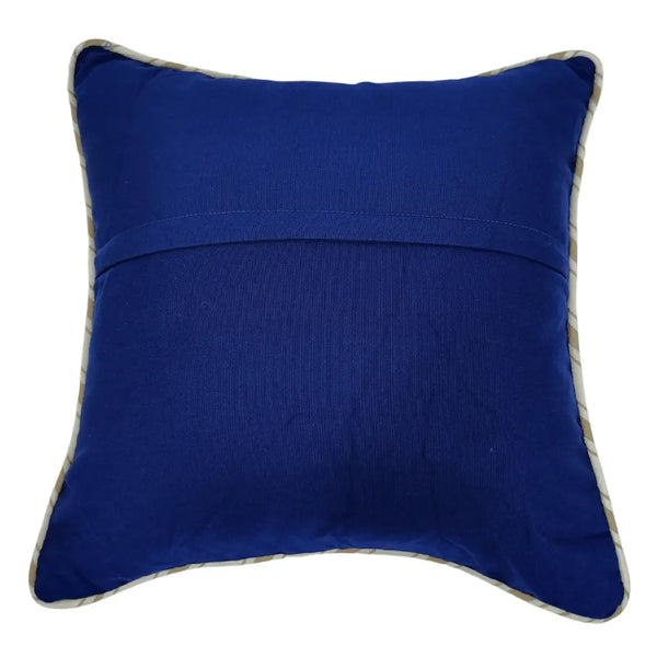 Two-Tone Blue Patchwork Pillow Covers (Set of 2, 16×16)